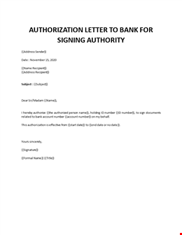 Bank Signature Authorization Letter Images