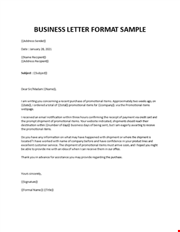 Business Letter Format Sample