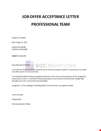 How To Respond To Job Offer Acceptance Letter | Bizzlibrary.com