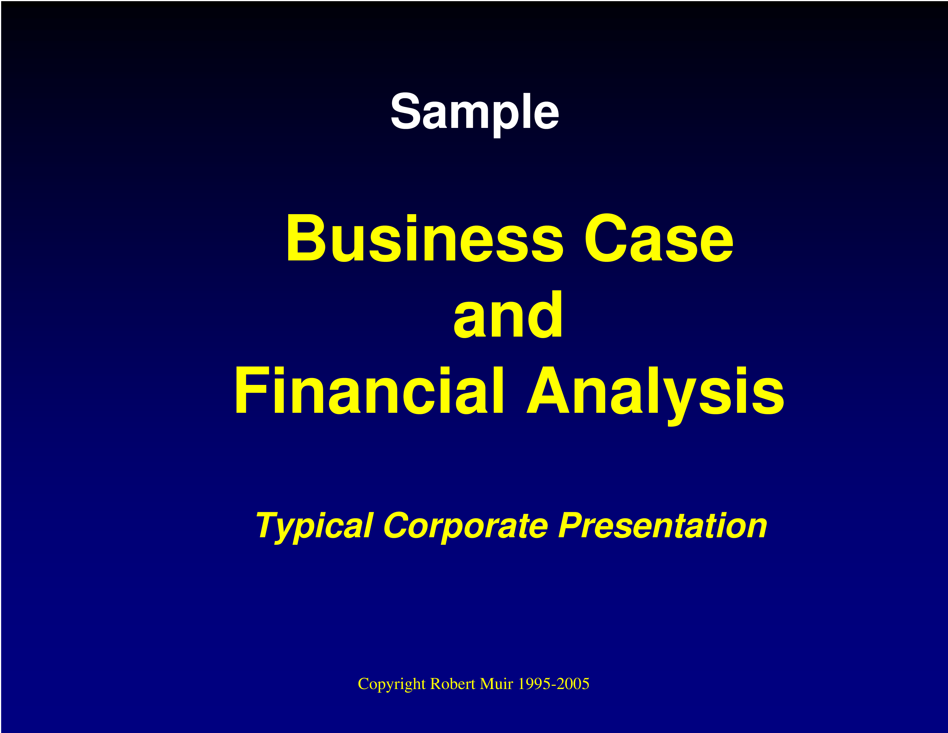 Financial Business Case Analysis Template Financial Business Case Analysis Template