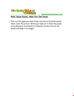 Puzzle Piece Template