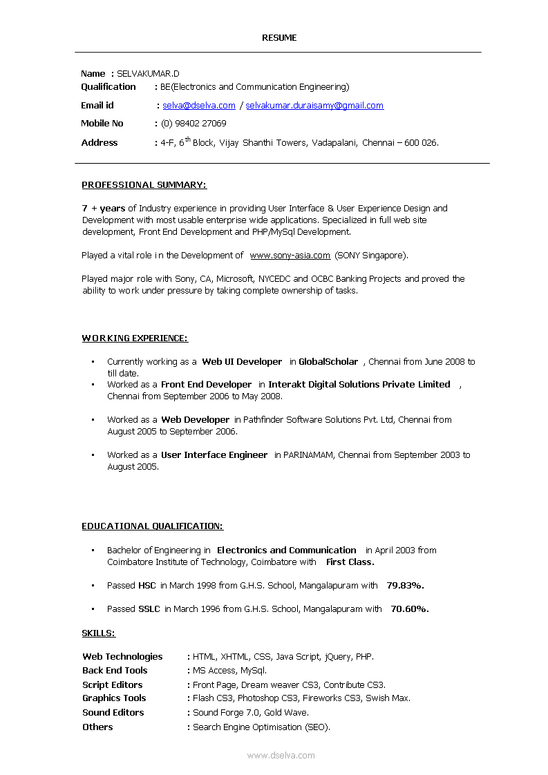 Front End Web Developer