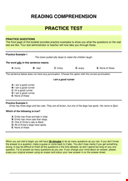 Practice Reading Comprehension A Question Practice Reading Comprehension A Question