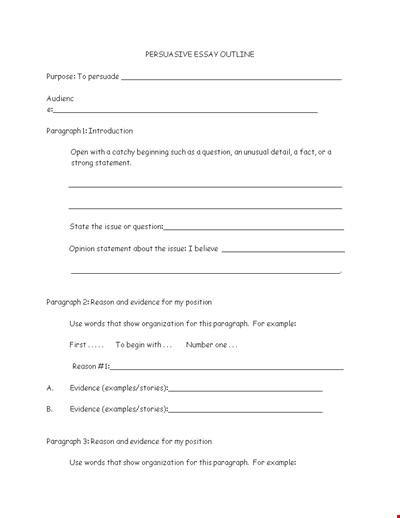 Create a Strong Essay Outline with Our Template - Proof Your Reason ...
