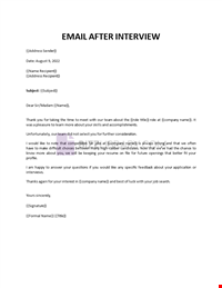 Follow Up Letter After Job Interview