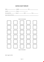Seating Chart Template Word