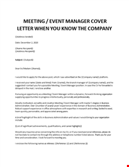 Event Coordinator Cover Letter