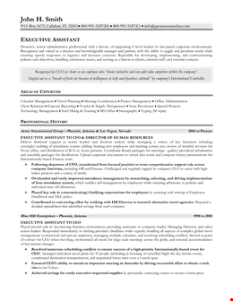 Executive Assistant Resume Sample