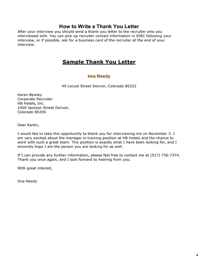 Thank You Letter Format for Company: Examples