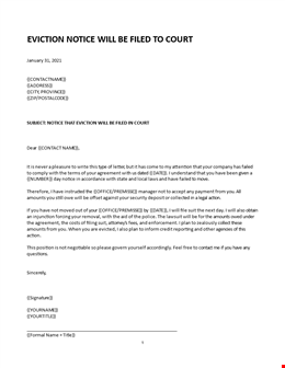 How To Write An Eviction Notice Letter The Property Address The Full Names Of The Landlord And 