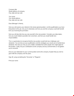 Letter Of Interest To Position Yourself