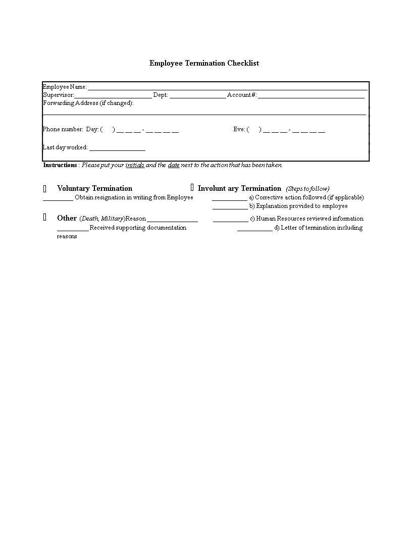 Employee Termination Checklist Form - Ensure Efficient and Compliant ... Employee Termination Checklist Form - Ensure Efficient and Compliant ...
