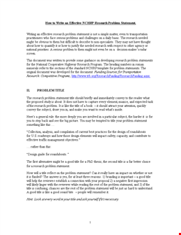 Create A Winning Project Research With Our Problem Statement Template