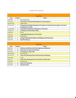 Sample Workshop Agenda