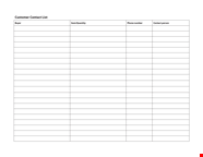Customer Contact List Template Organize And Manage Contacts Customer Contact List Template Organize And Manage Contacts