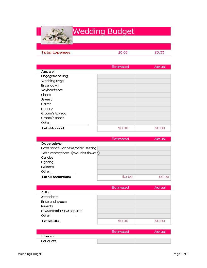 Create A Budget Plan For Your Wedding With Our Weeding Budget Spreadsheet