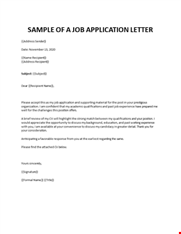 Sample Of Application Letter