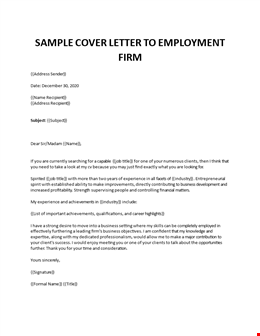 How To Write Employment Cover Letter
