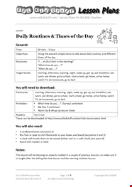 Daily Routine Lesson Plan For Students Engaging Lesson On Telling