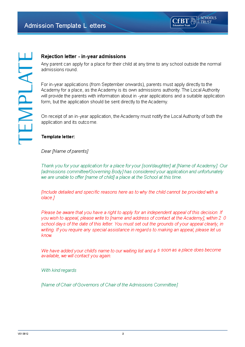School Rejection Letter school-rejection-letter