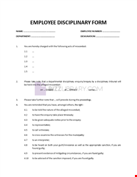 Write Up Disciplinary Form