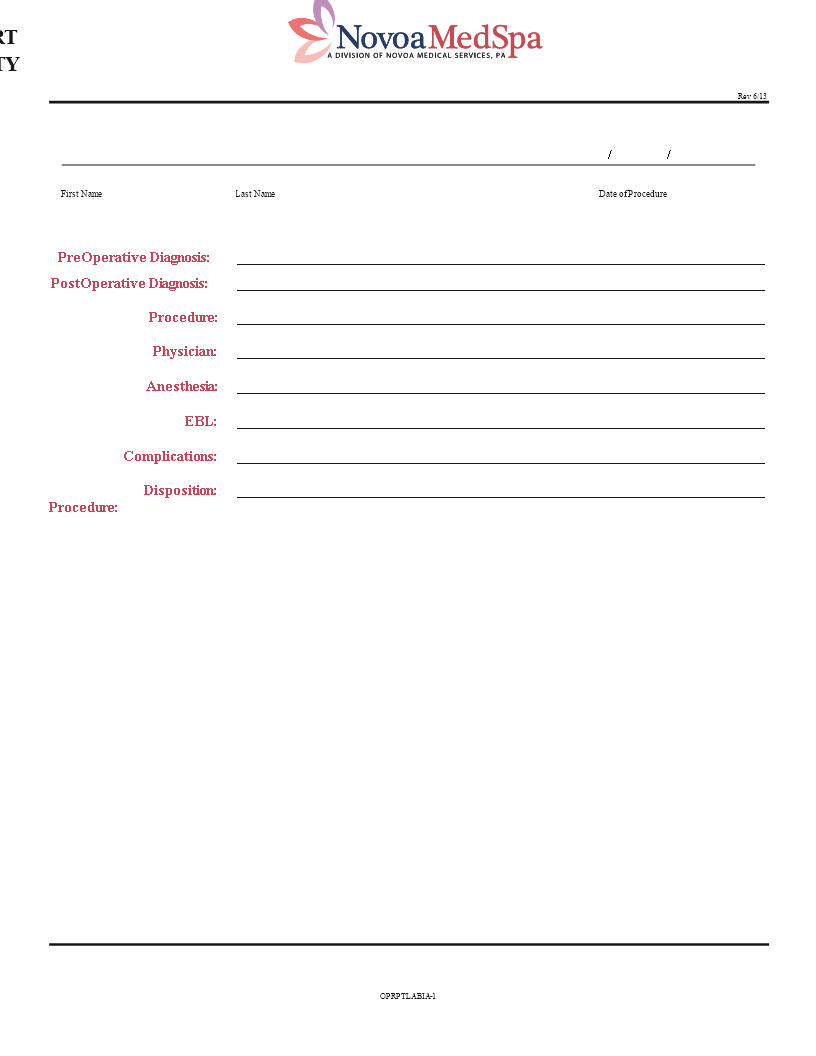 Example Of Operative Report