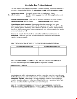 Craft Your Perfect Problem Statement Template Define Independent 