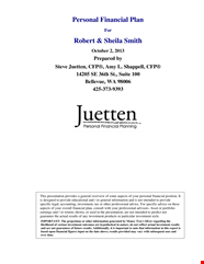 Personal Financial Plan Template Personal Financial Plan Template