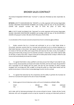 Business Broker Agreement Template