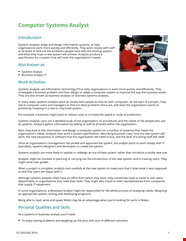 Computer System Analyst Job Description Business Systems Skills For