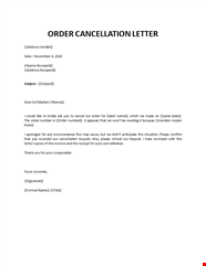 Order Cancellation Letter