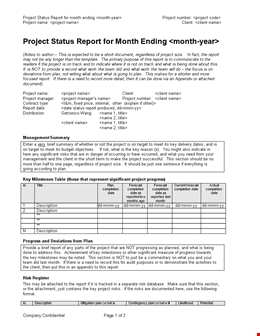 Monthly Project Report
