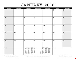 Free Printable Blank Calendar Template