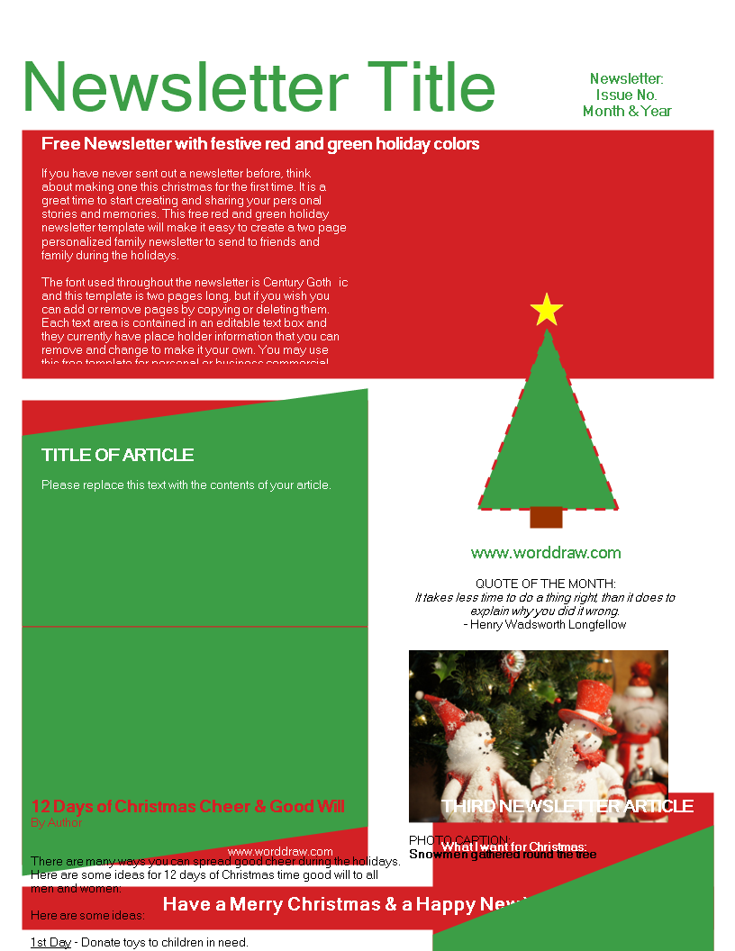Free Download Holiday Newsletter Template Word Doc Xbvlfoiyb