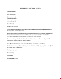 Complaint letter to council