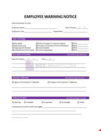 Employee Warning Letter Template