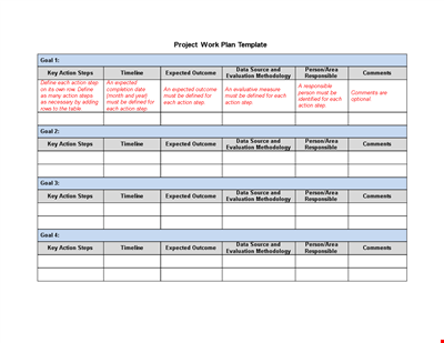 Project Planning Sample Template