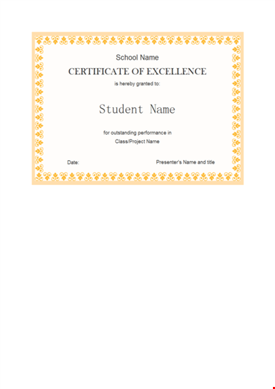 Student Participation Certificate