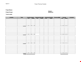 Project Planning Template In Excel