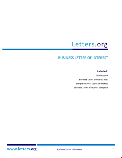 Business Letter of Interest Sample