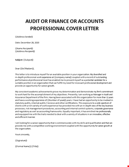 Internal Audit Cover Letter Examples