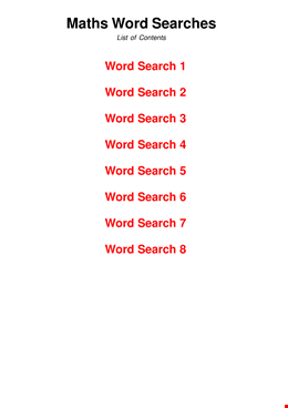 Printable Word Search Puzzles