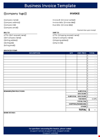 Invoice Excel Template