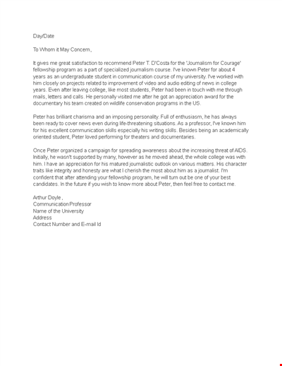 Personal Character Reference Letter for Jeremy Swanson | Years of ...