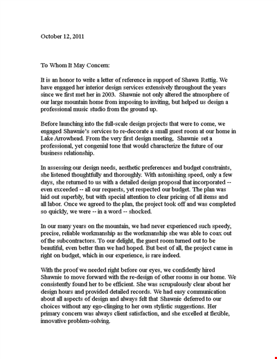 Professional 'To Whom It May Concern' Letter Template
