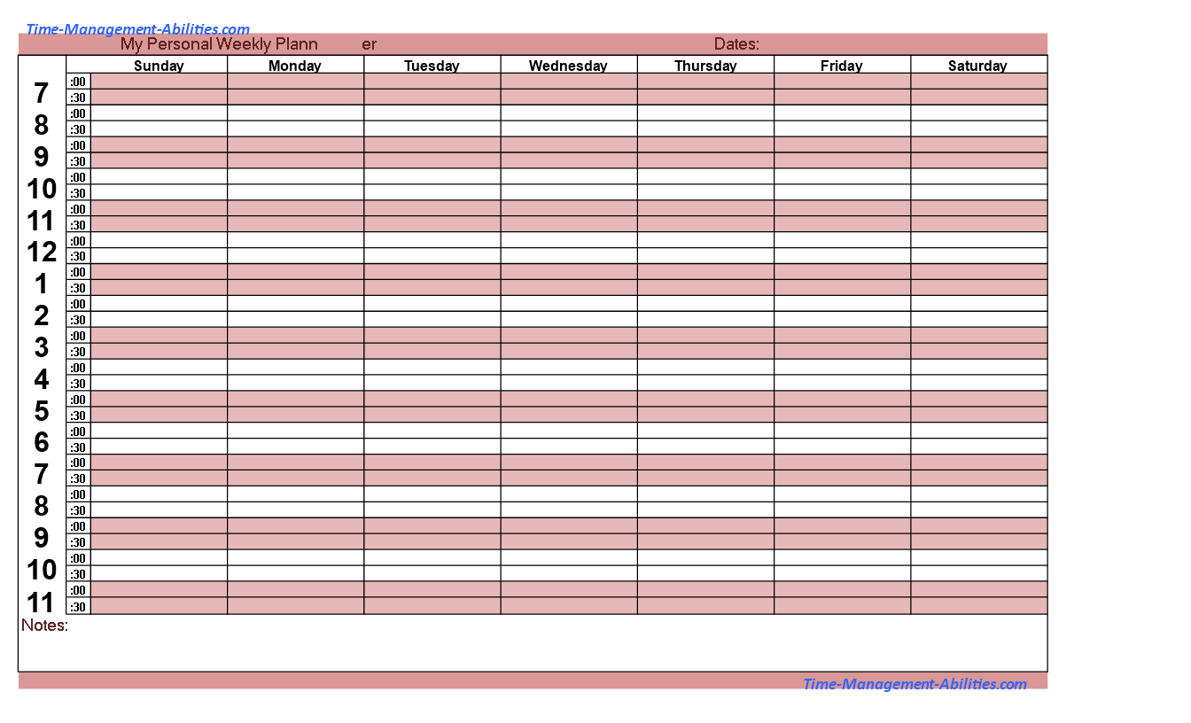 Download and Print a Personal Weekly Planner for Easy Organization