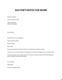 Doctors Note For Work