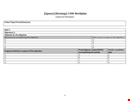 Effective Work Plan Template For Agency Activities Objectives