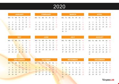Upcoming Event Calendar Template