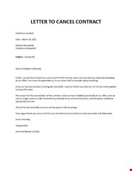 Letter To Cancel A Contract
